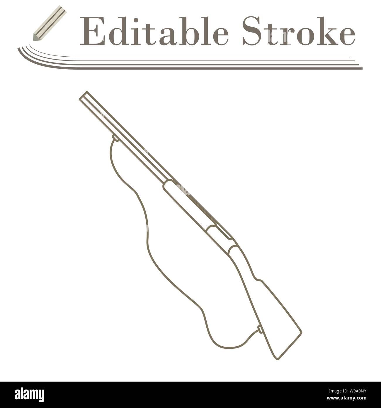 Hunt Gun Icon. Editable Stroke Simple Design. Vector Illustration Stock ...