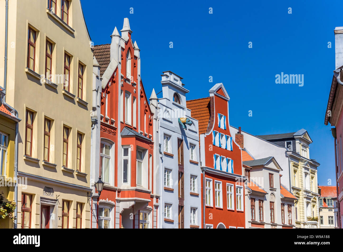 Hanseatic city of wismar market square the historical old town hi-res ...