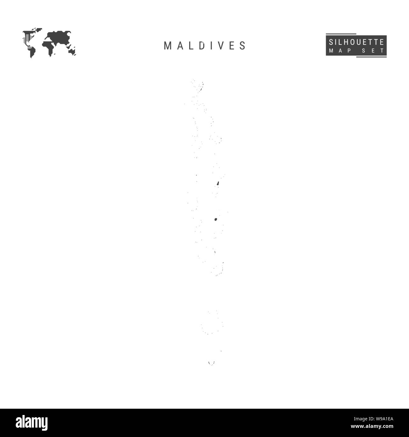 Maldives Blank Vector Map Isolated on White Background. High-Detailed ... Maldives Blank Vector Map Isolated on White Background. High-Detailed ...