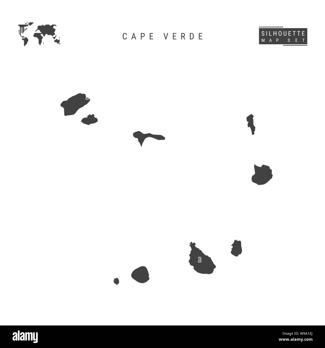 Cape Verde Blank Vector Map Isolated on White Background. High-Detailed ...