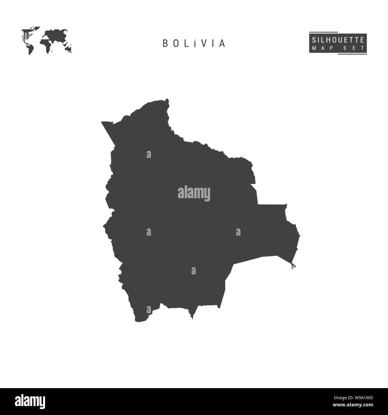 Bolivia Blank Vector Map Isolated on White Background. High-Detailed Black Silhouette Map of ...