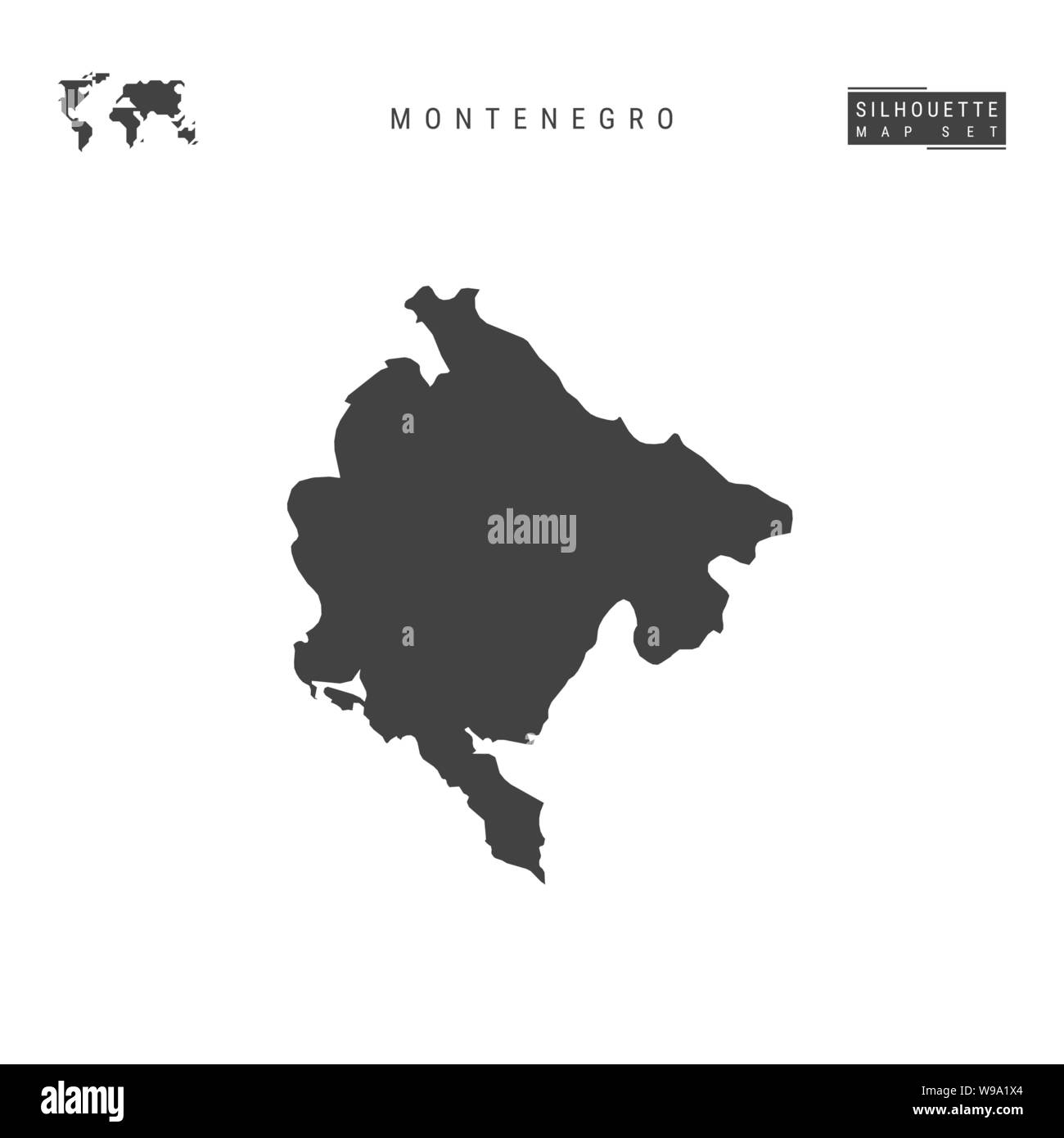 Montenegro Blank Vector Map Isolated on White Background. High-Detailed ...