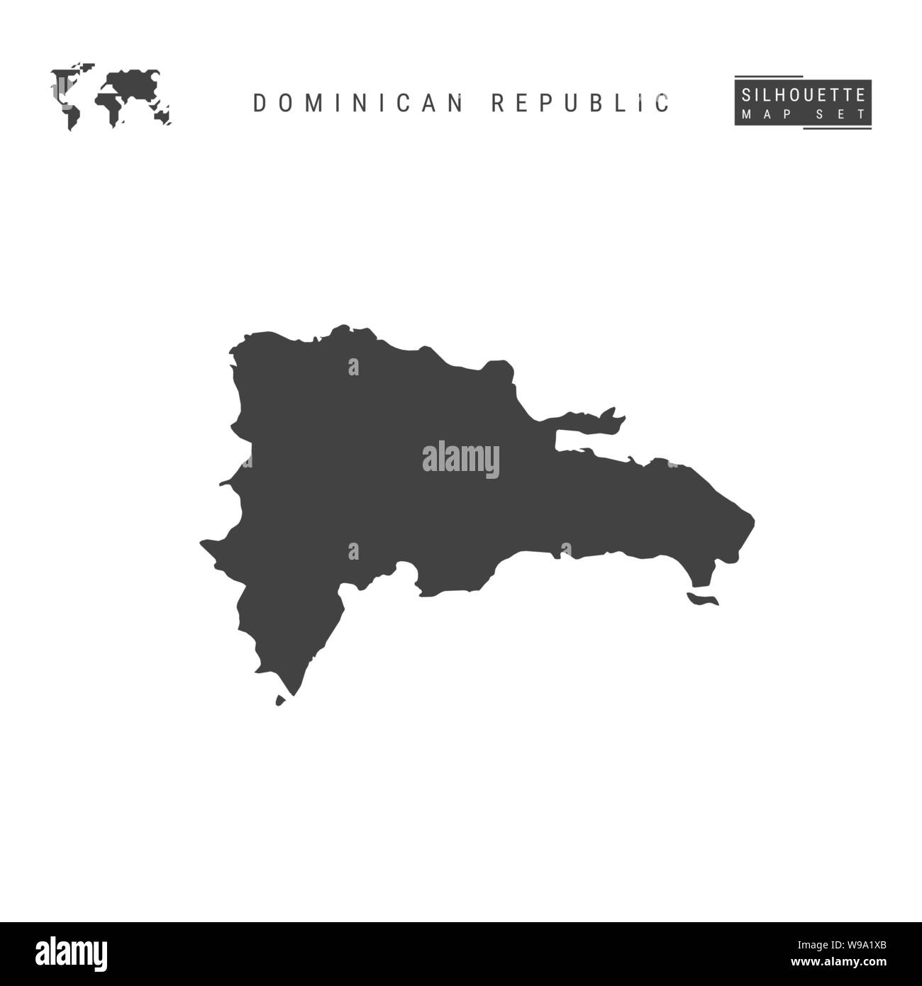 Dominican Republic Blank Vector Map Isolated on White Background. High ...