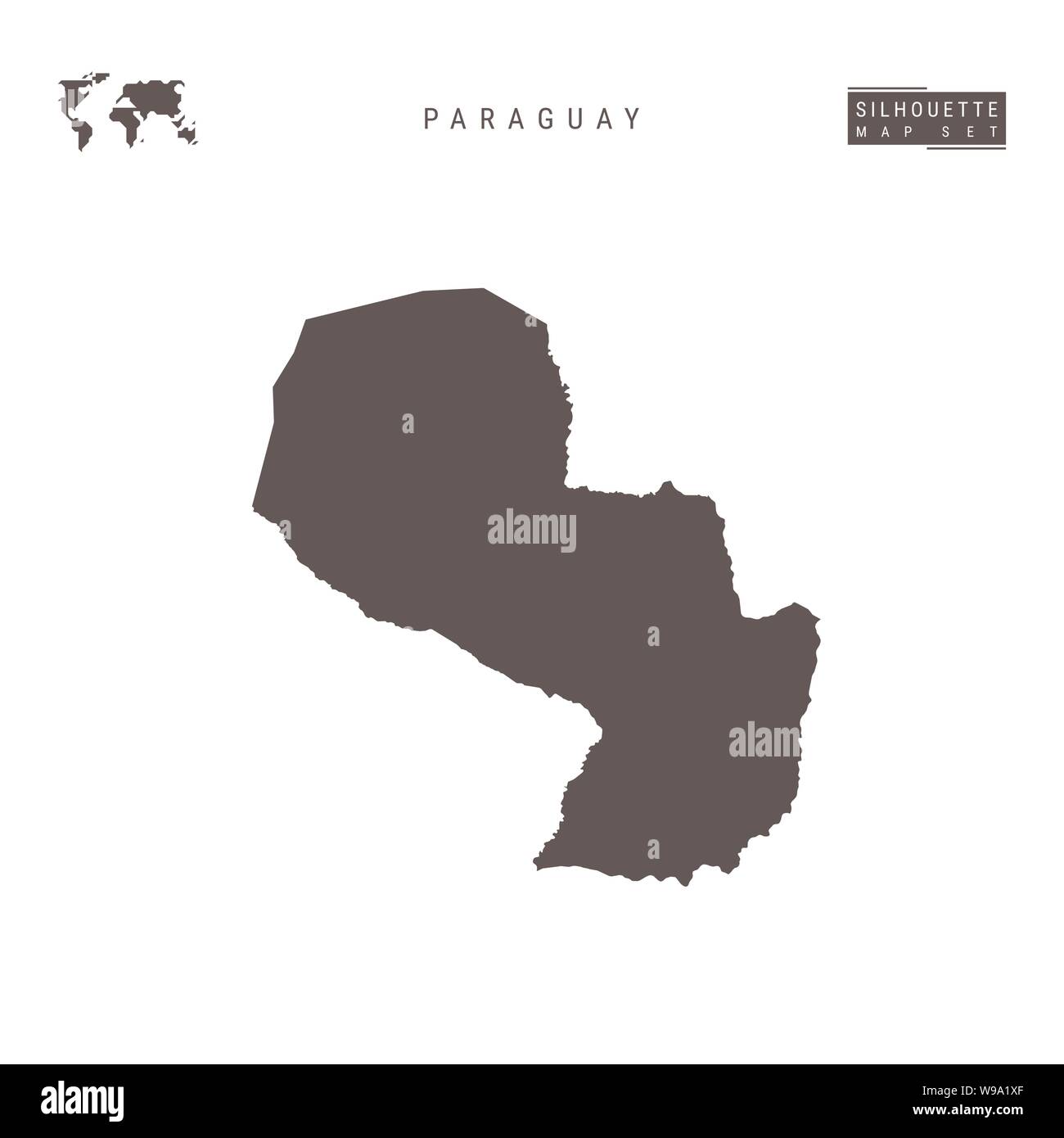 Paraguay Blank Vector Map Isolated on White Background. High-Detailed ...