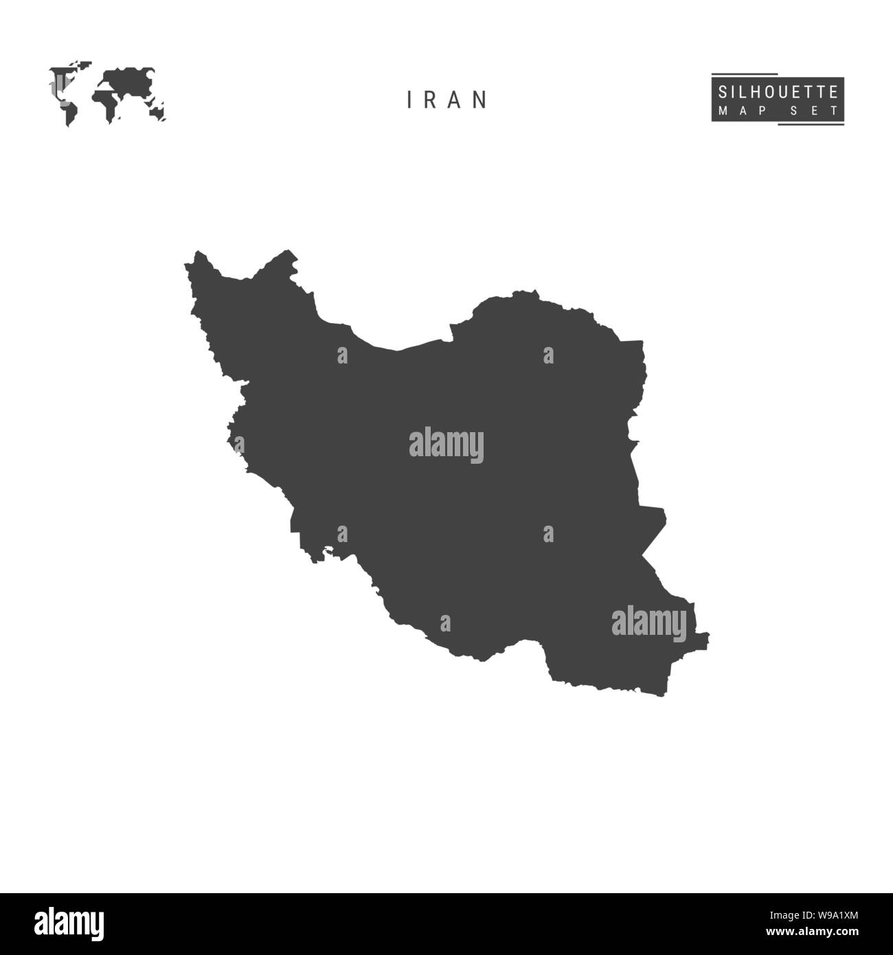 Iran Blank Vector Map Isolated on White Background. High-Detailed Black ...