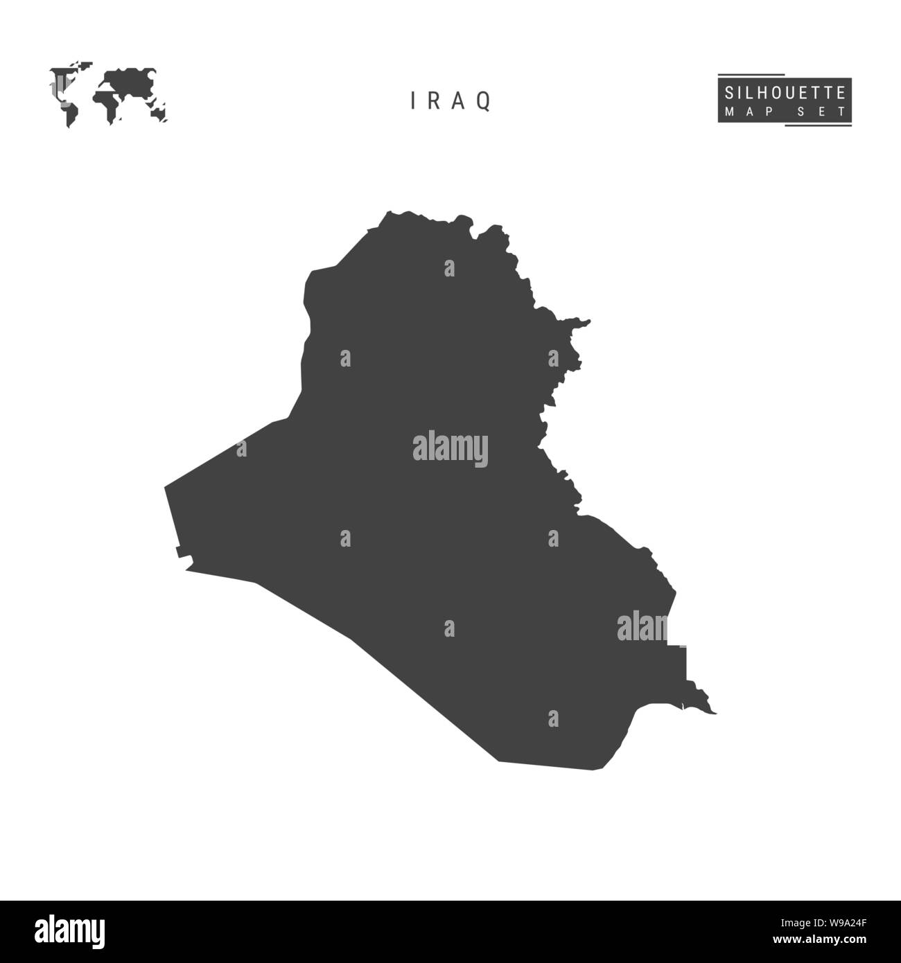 Iraq Blank Vector Map Isolated on White Background. High-Detailed Black ...