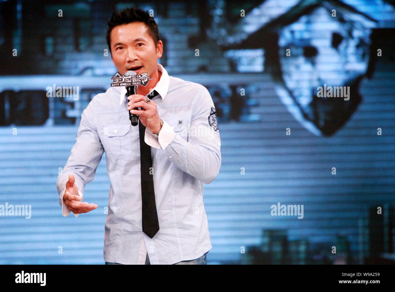 Taiwanese actor Collin Chou speaks during a press conference for the ...