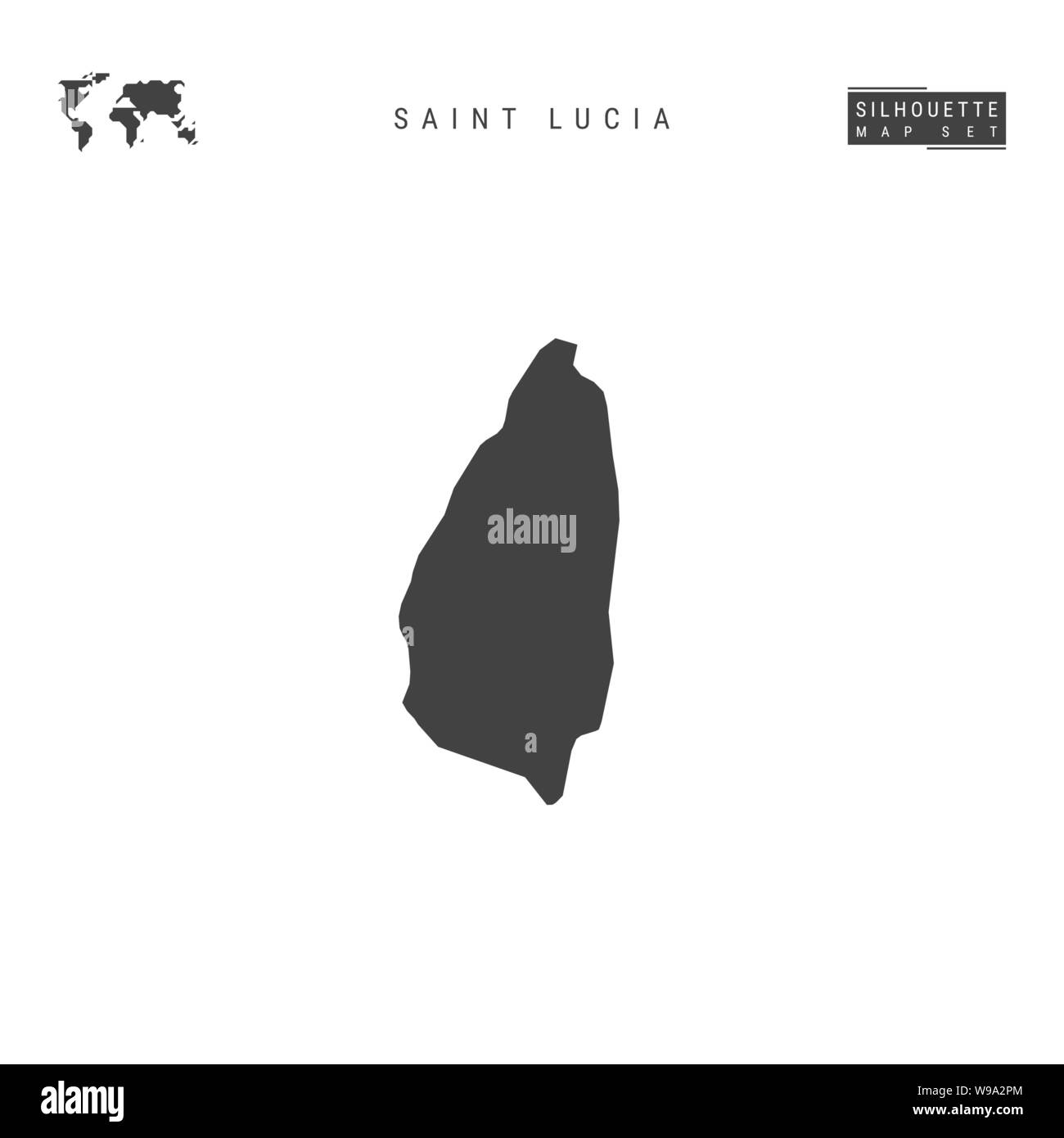 Saint Lucia Blank Vector Map Isolated on White Background. High ...