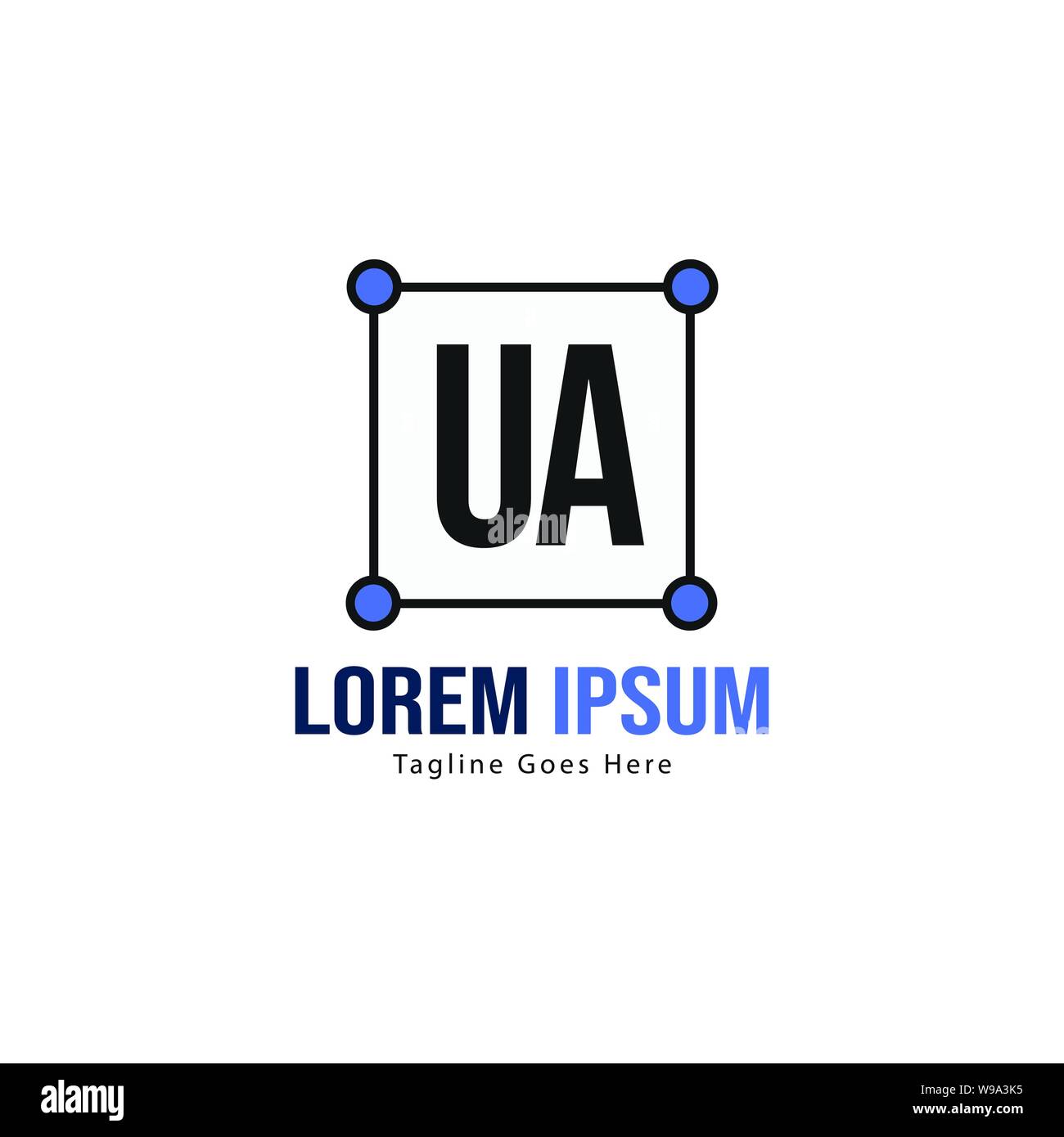 UA Letter Logo Design. Creative Modern UA Letters Icon Illustration ...