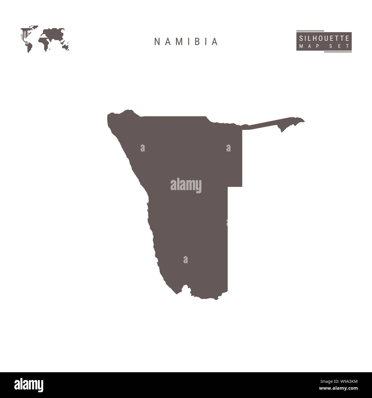 Namibia Blank Vector Map Isolated on White Background. High-Detailed ...