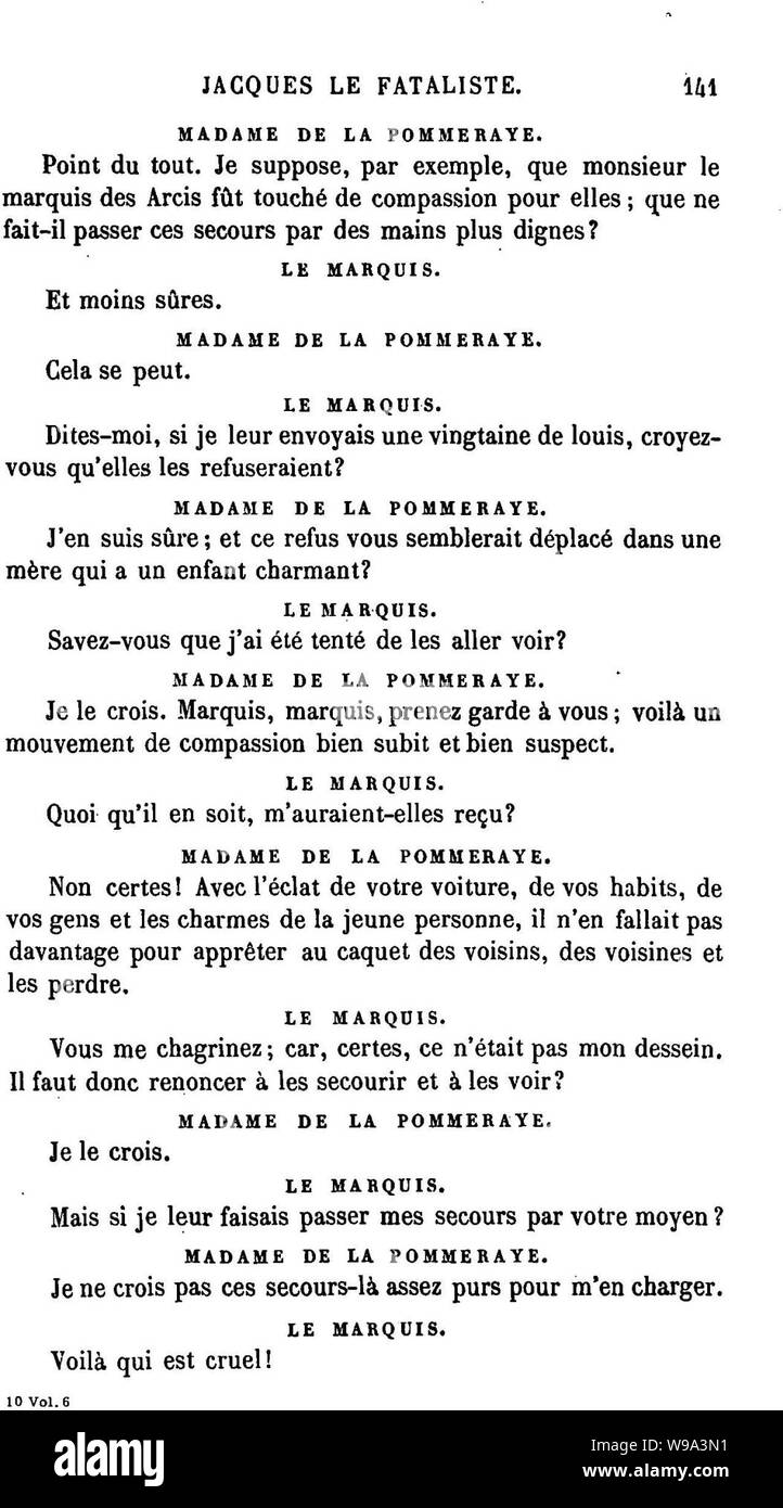 Diderot - Jacques le Fataliste - 141 Stock Photo - Alamy
