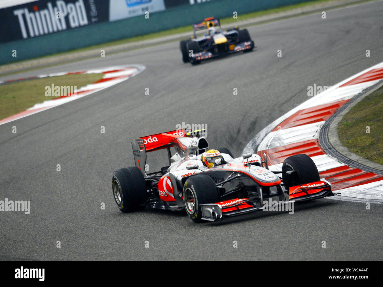 British F1 driver Lewis Hamilton of McLaren-Mercedes and other drivers ...