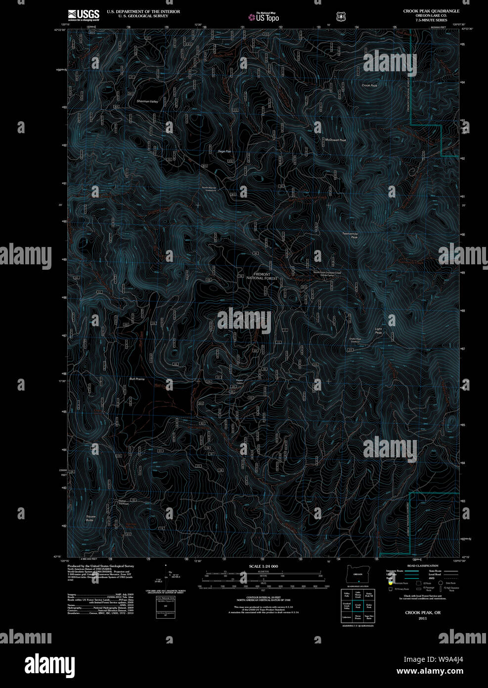 Map of crook hi-res stock photography and images - Alamy