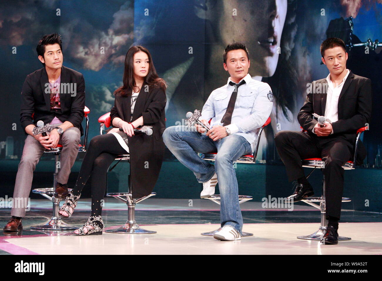 (From left) Hong Kong singer and actor Aaron Kwok, Taiwanese actress ...