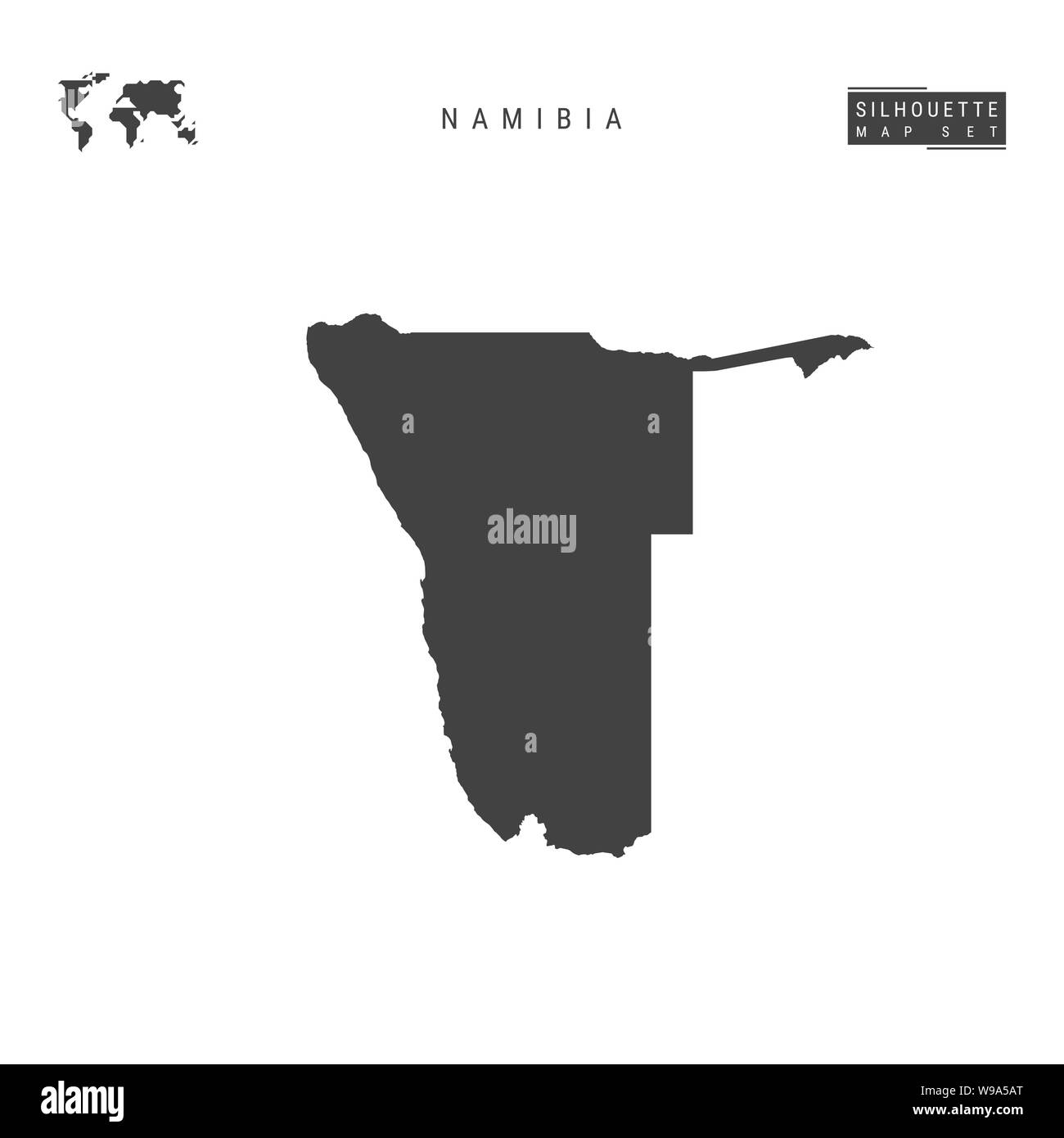 Namibia Blank Vector Map Isolated on White Background. High-Detailed ...