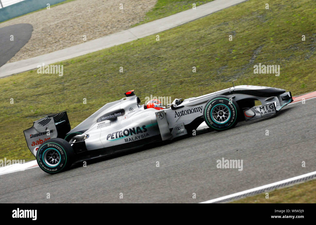 German F1 driver Michael Schumacher of Mercedes GP competes in the ...