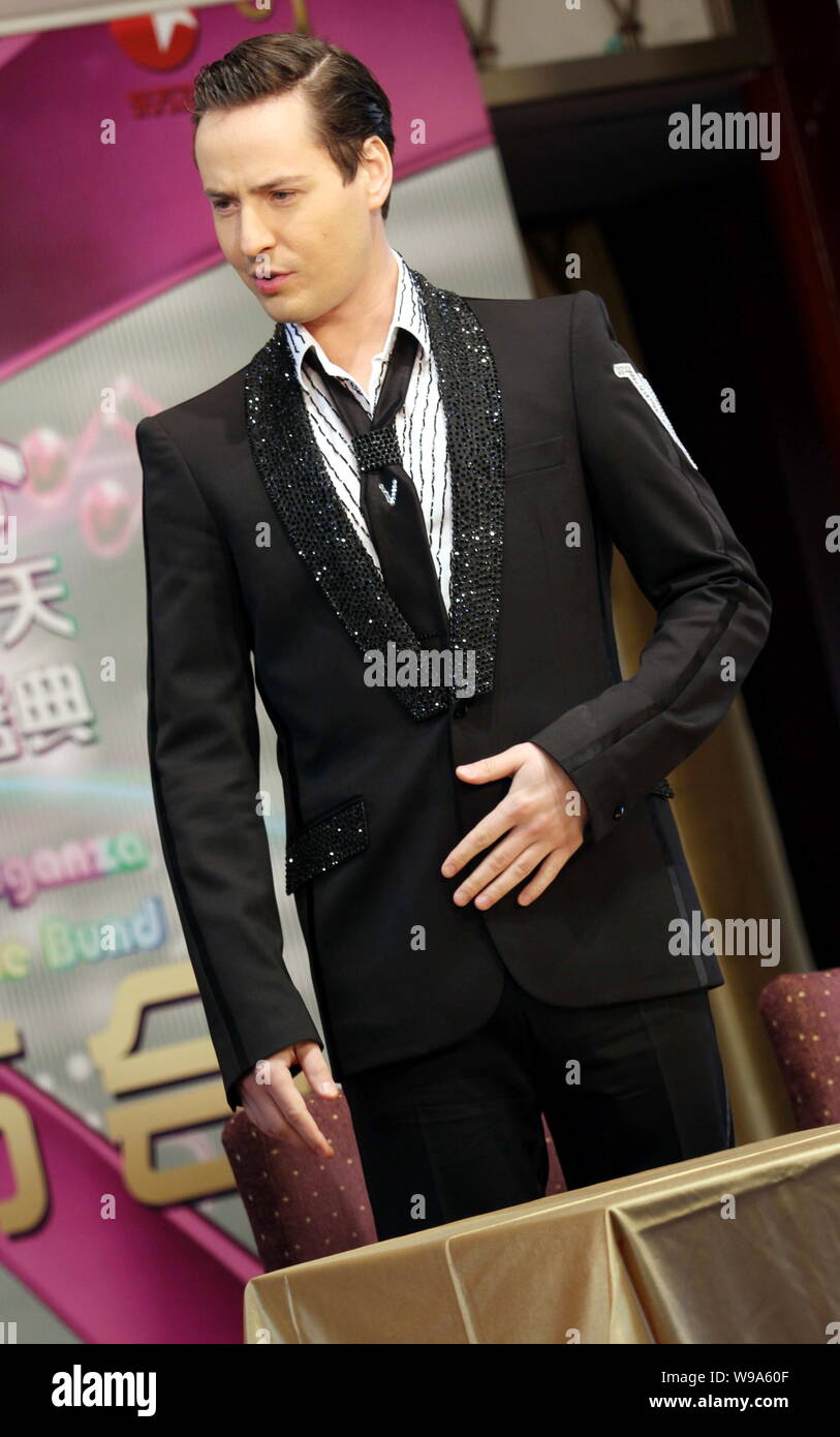 Russian singer Vitas is seen at a press conference for an international ...