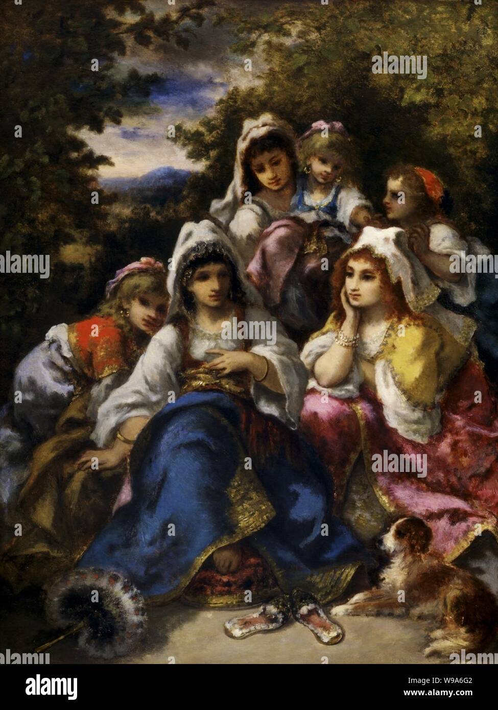 Narcisse Diaz de la Peña - The Gypsy Princesses Stock Photo - Alamy