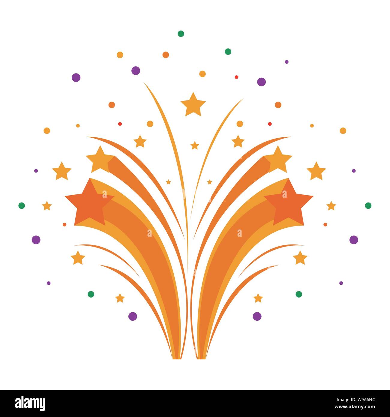 fireworks party sparkly celebration cartoon Stock Vector Image & Art ...