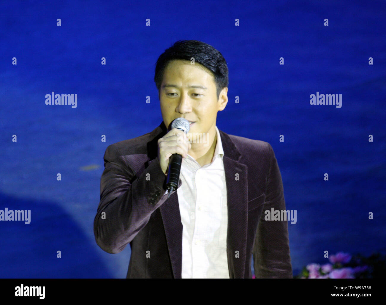 Hong Kong actor and singer Leon Lai performs at a ceremony to celebrate ...