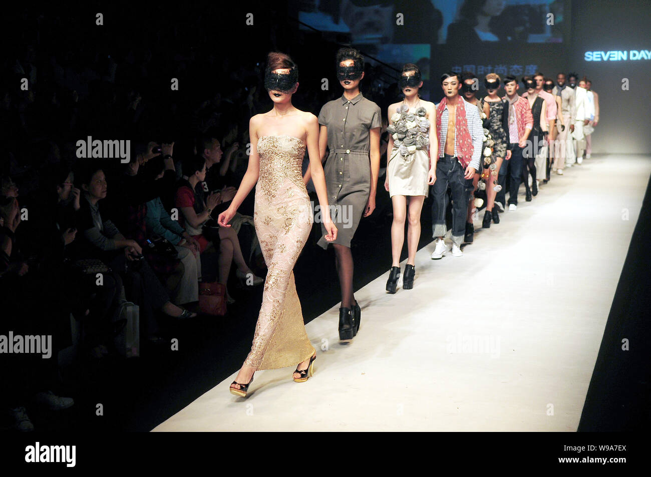Models parade to show the new collections in the Seven Days fashion ...
