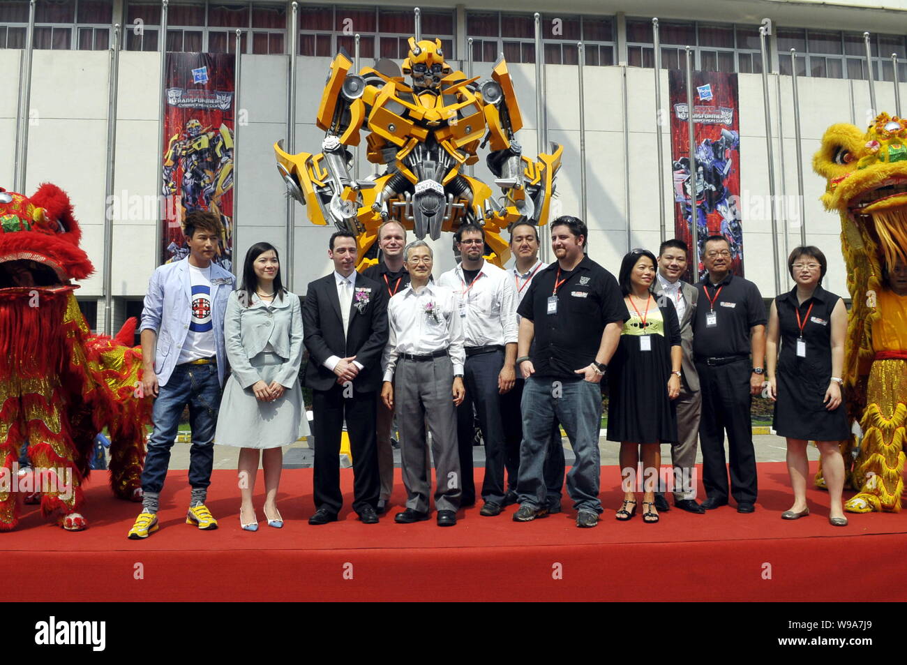 Hong Kong actor Sammul Chan, left, Designer Michelino Paolino of Hasbro ...