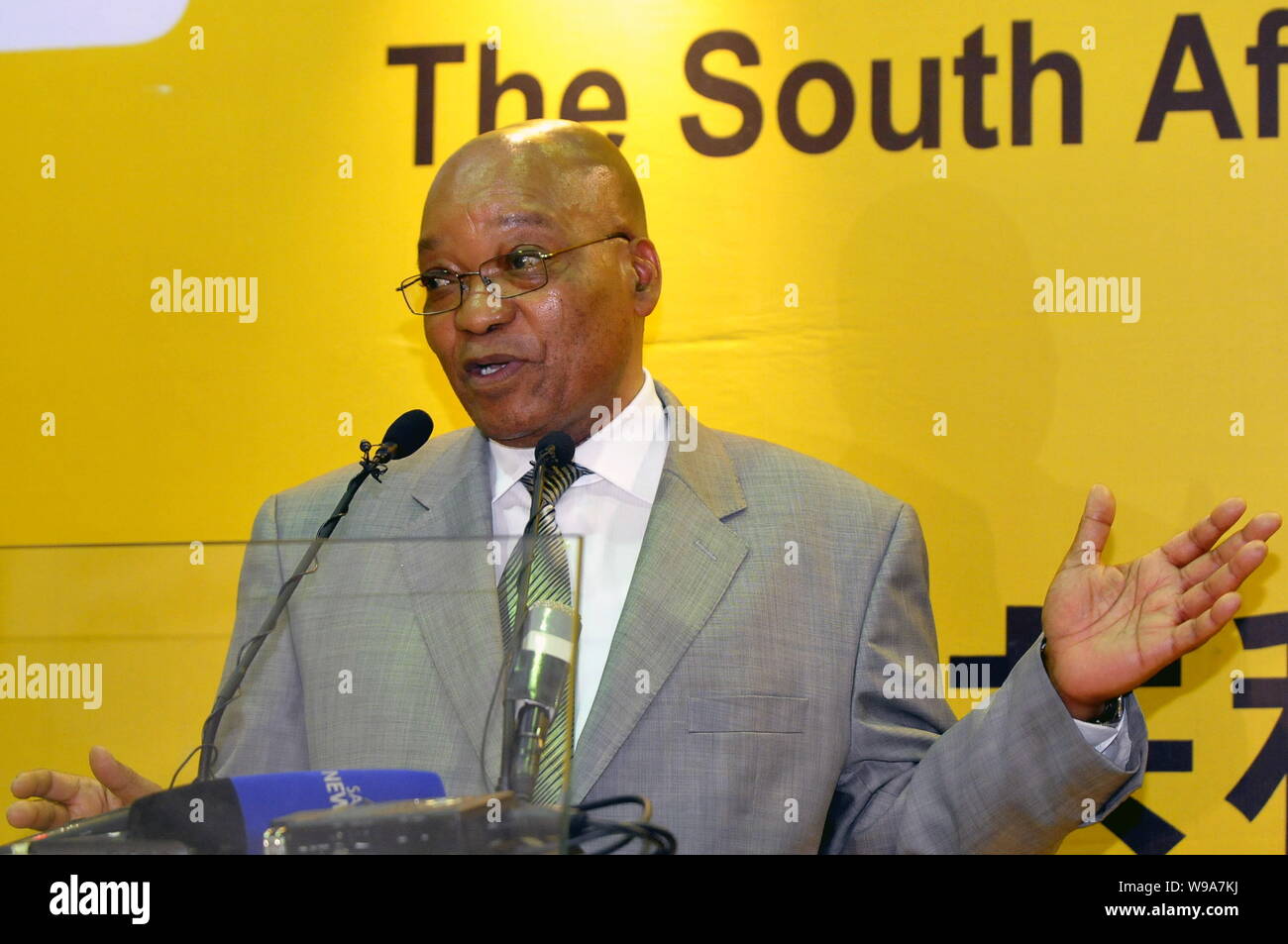South Africa President Jacob Zuma delivers a speech at South Africa ...