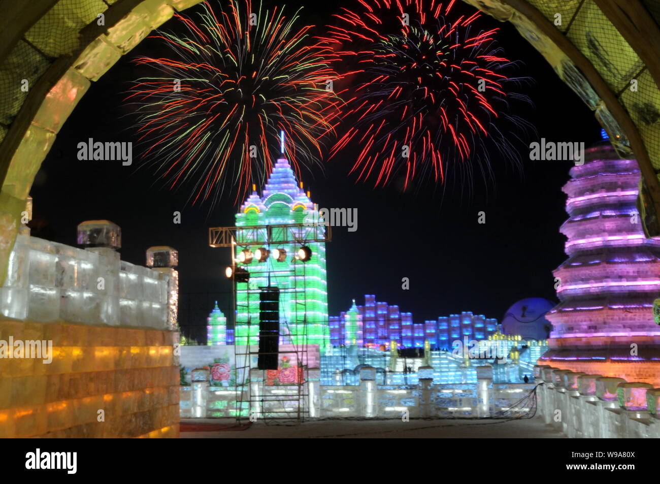 Harbin ice festival and fireworks hi-res stock photography and images ...