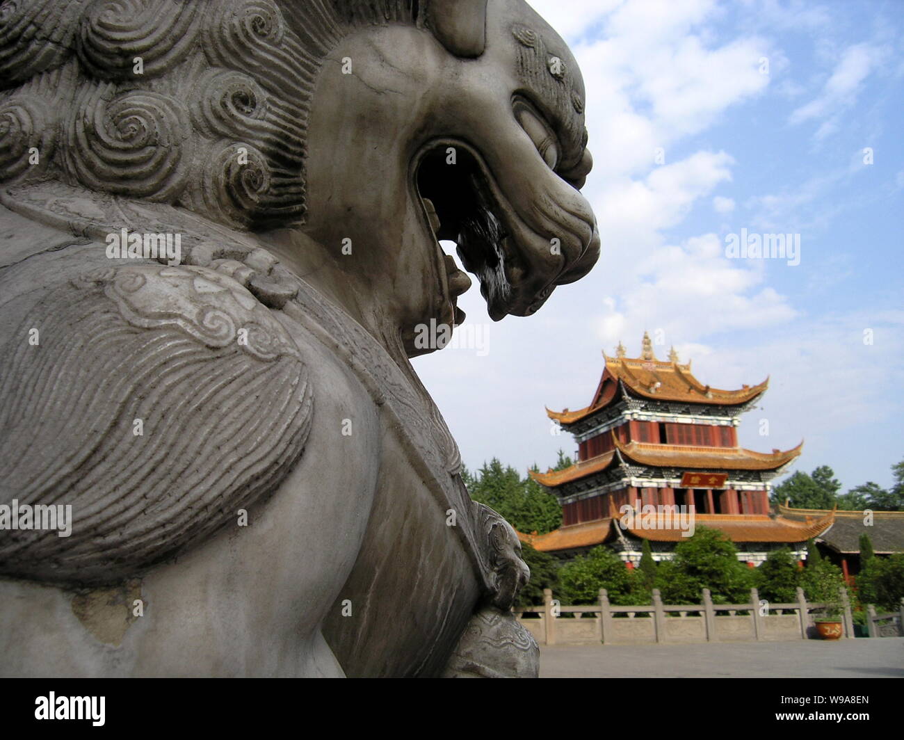 --FILE--Oil lamps are seen burning at Zhaojue Temple in Chengdu city ...
