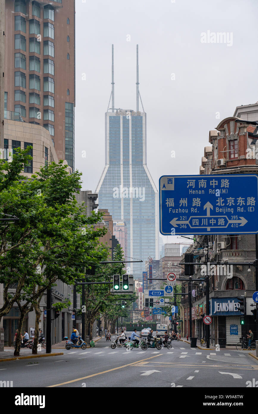 Empty streets of Shanghai, China in the morning Stock Photo - Alamy