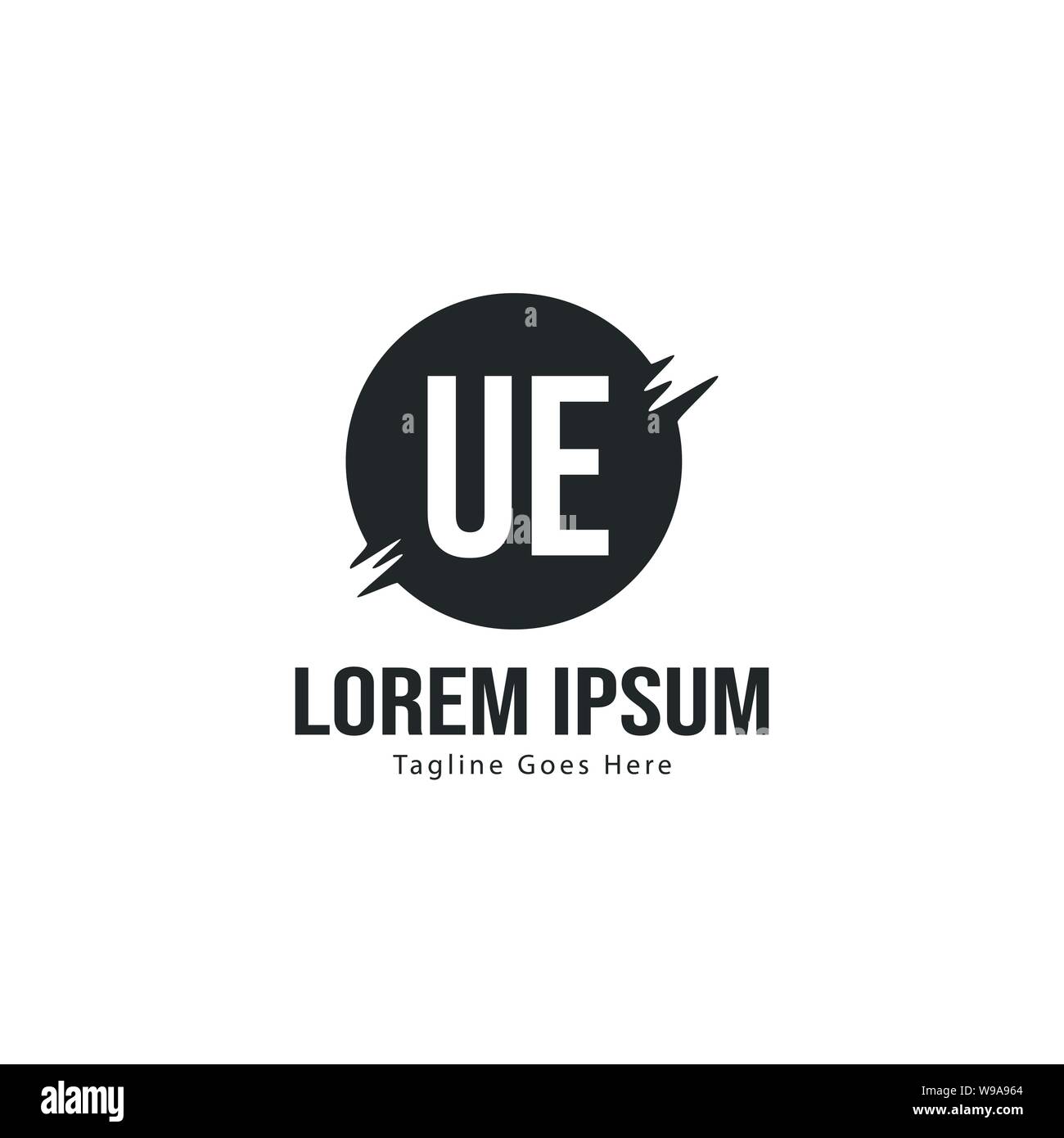 Ue letter mark logo design Black and White Stock Photos & Images - Alamy