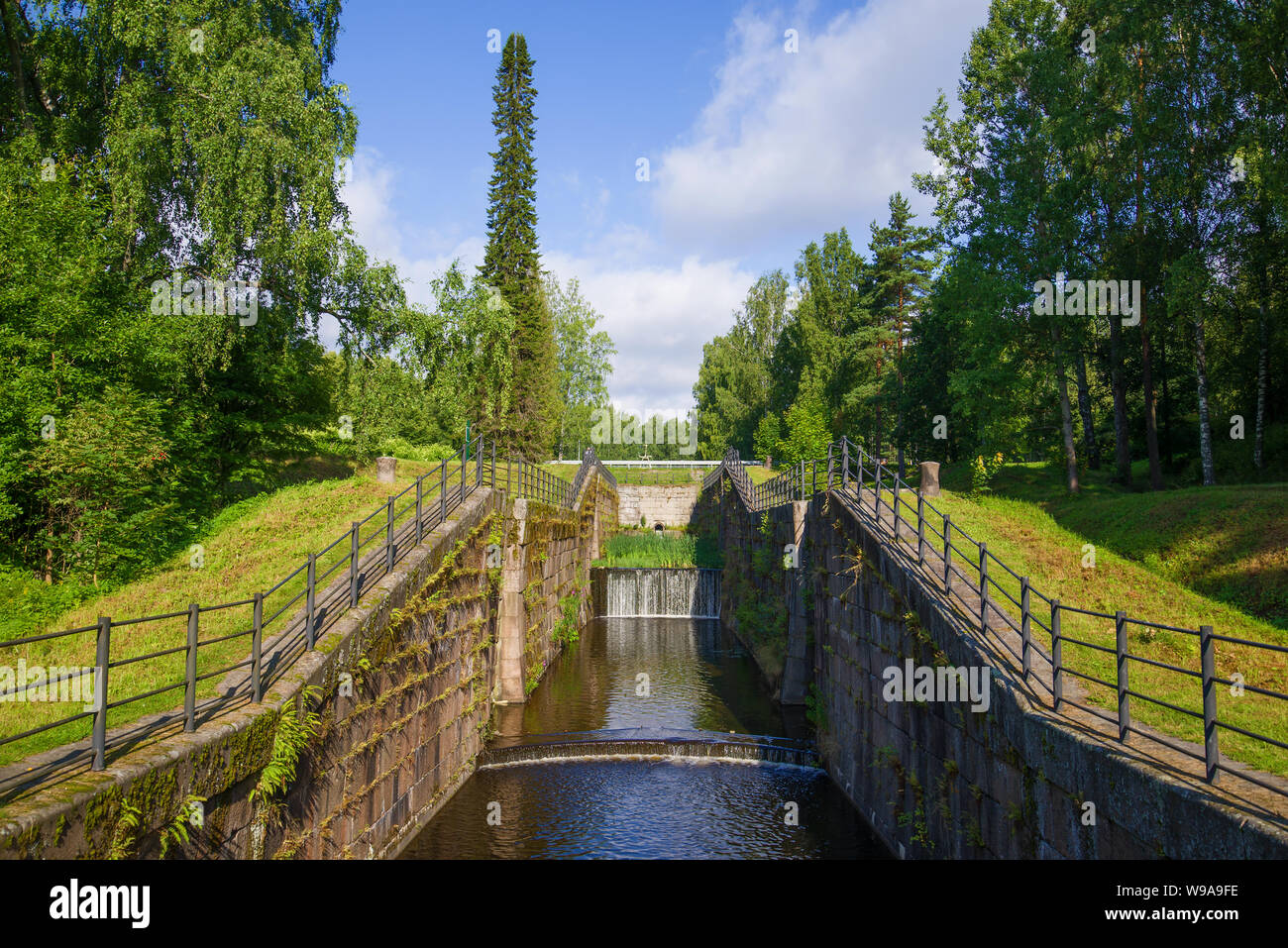 Fragment of an ancient gateway on the old channel of the Saimaa Canal ...