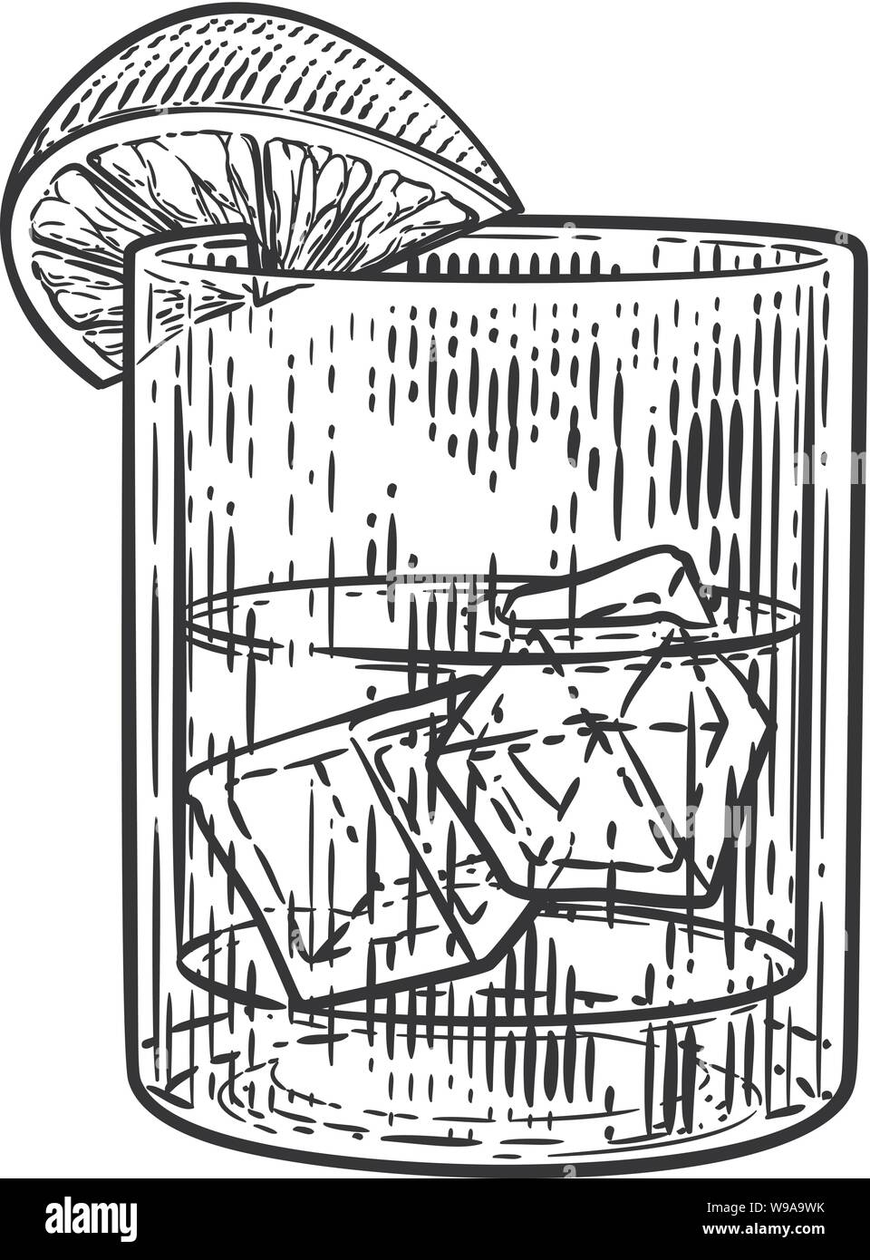 Cocktail in ice glass Stock Vector Images - Alamy