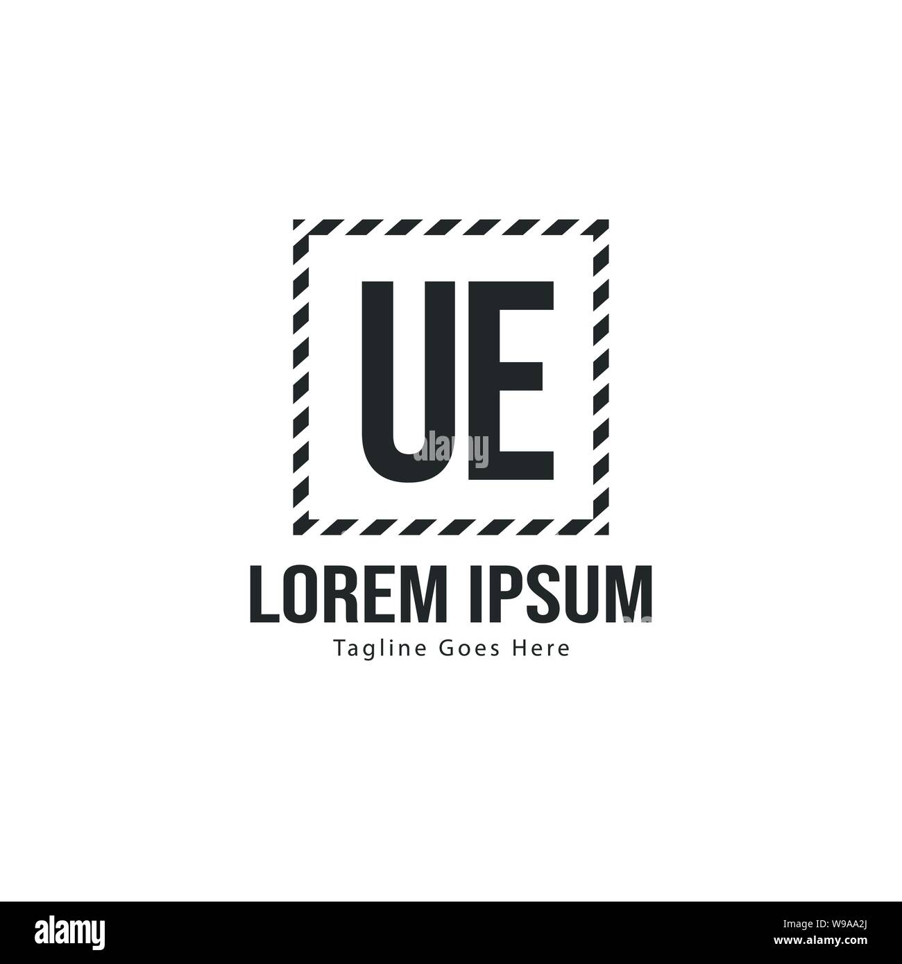 Ue letter mark logo design Black and White Stock Photos & Images - Alamy