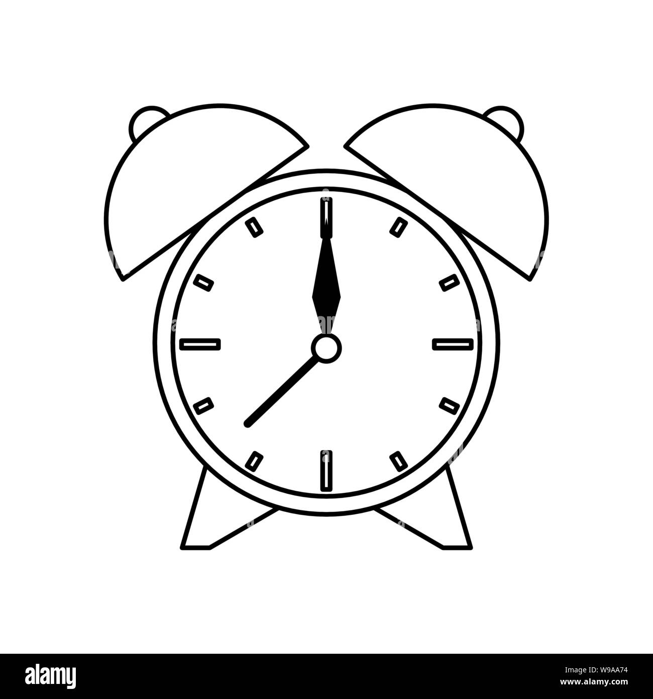 time retro clock vintage cartoon in black and white Stock Vector Image ...