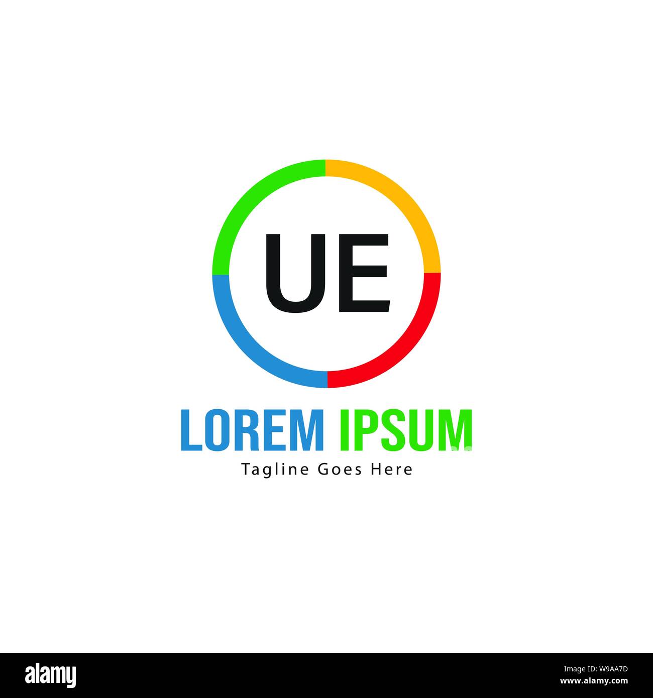 Ue letter mark logo design Cut Out Stock Images & Pictures - Alamy