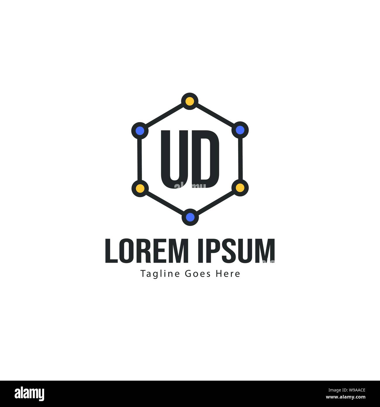 UD Letter Logo Design. Creative Modern UD Letters Icon Illustration ...