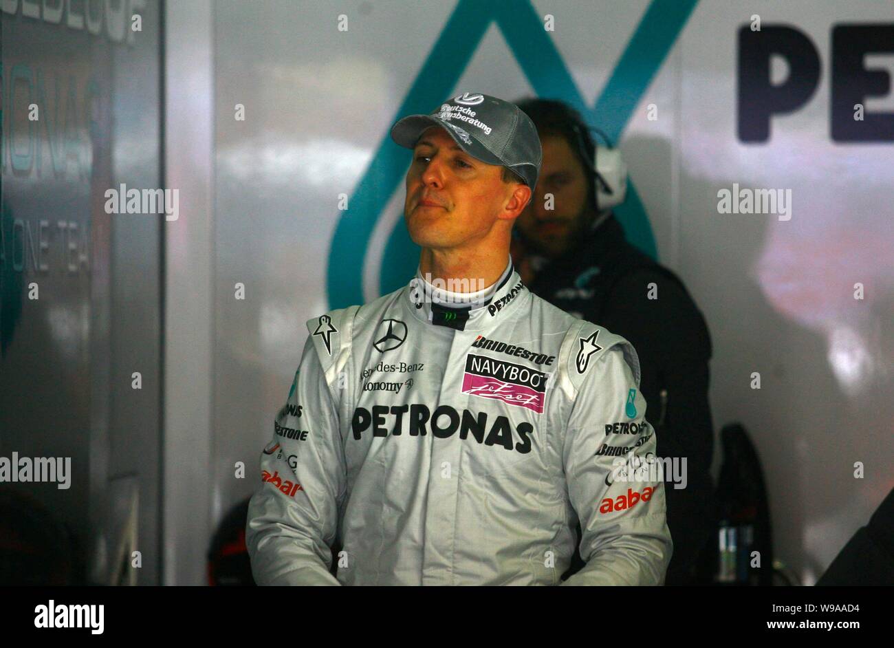 German F1 driver Michael Schumacher of Mercedes GP team is seen during ...