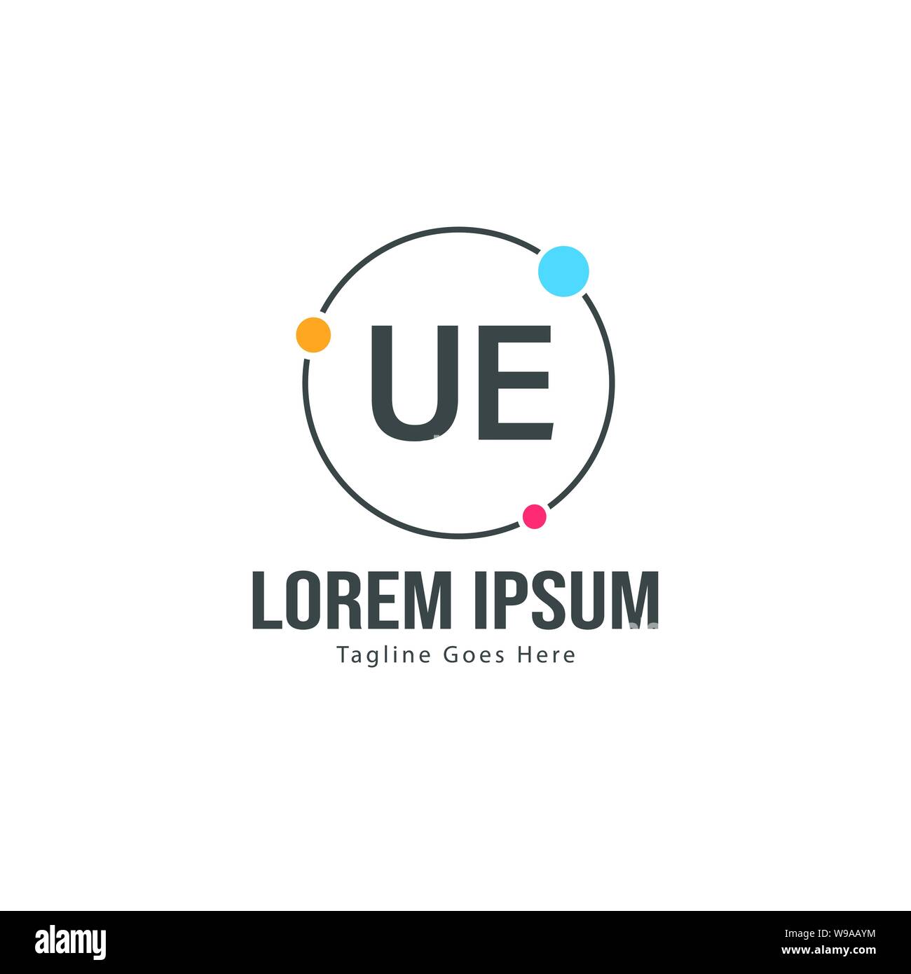 Ue letter mark logo design Cut Out Stock Images & Pictures - Alamy