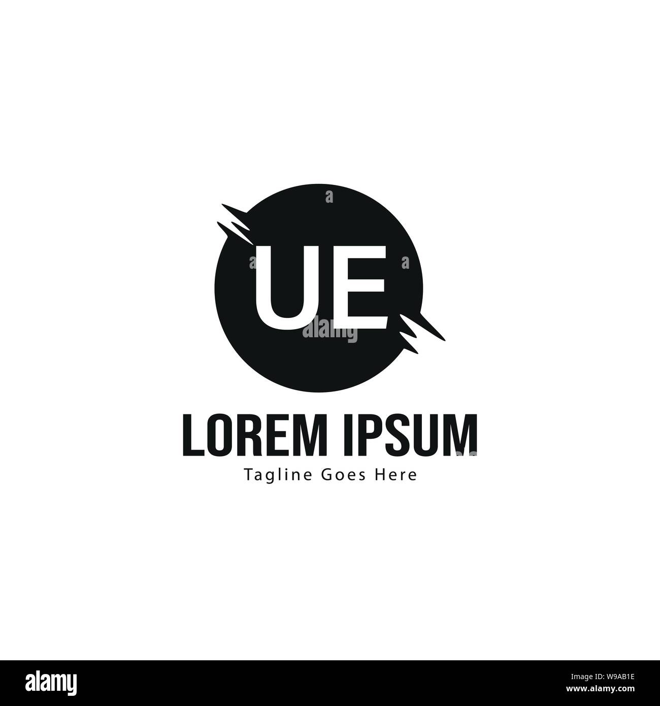Ue letter mark logo design Black and White Stock Photos & Images - Alamy