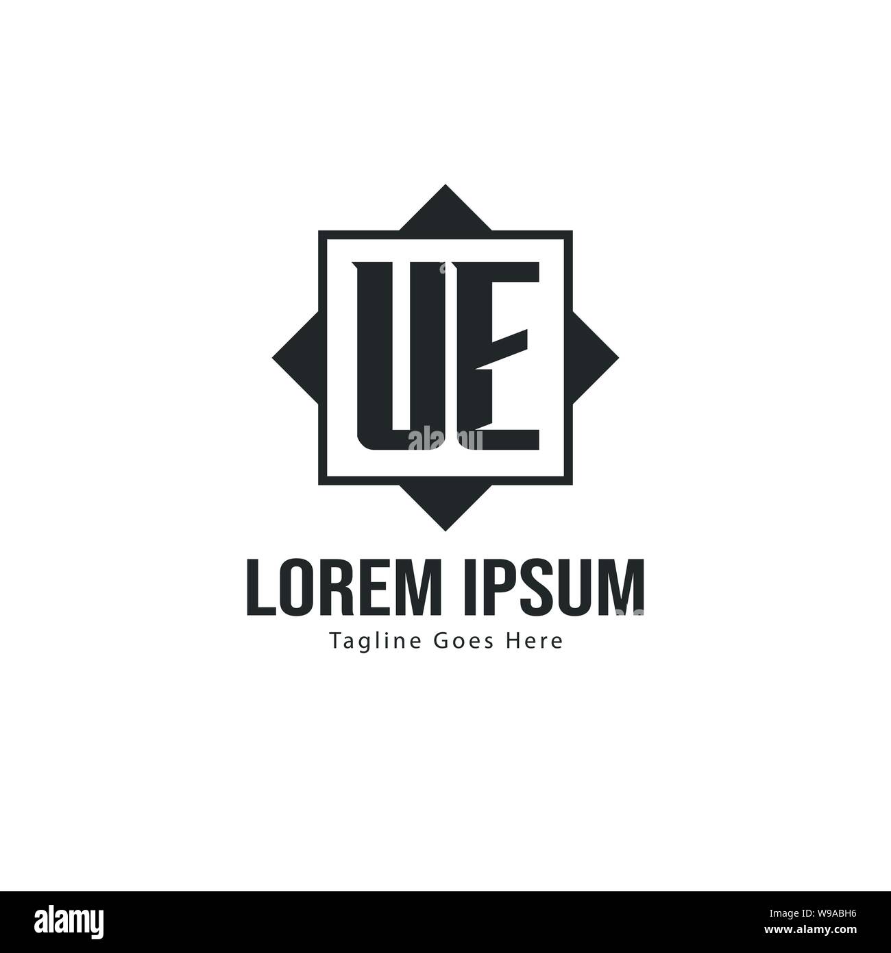 Ue letter mark logo design Black and White Stock Photos & Images - Alamy