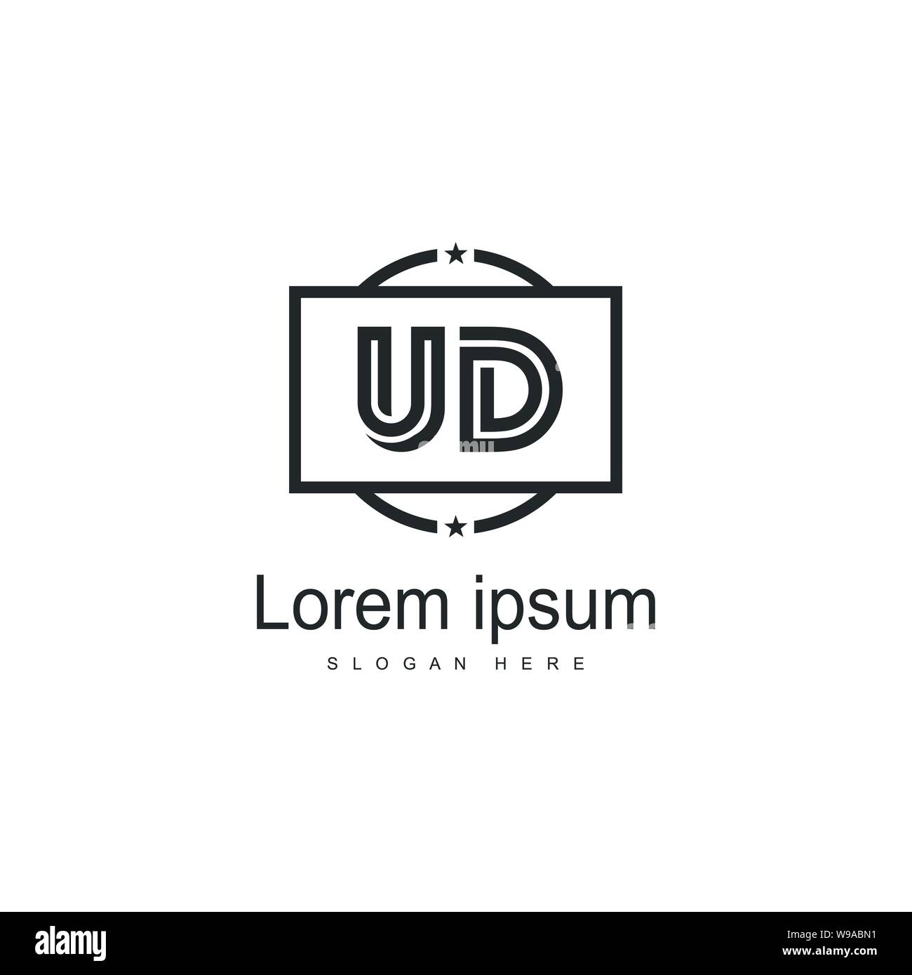 UD Letter Logo Design. Creative Modern UD Letters Icon Illustration ...