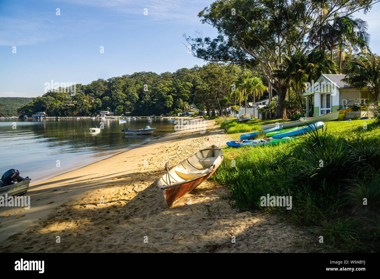 The main beach on the south of Dangar Island, NSW Central Coast Stock ...