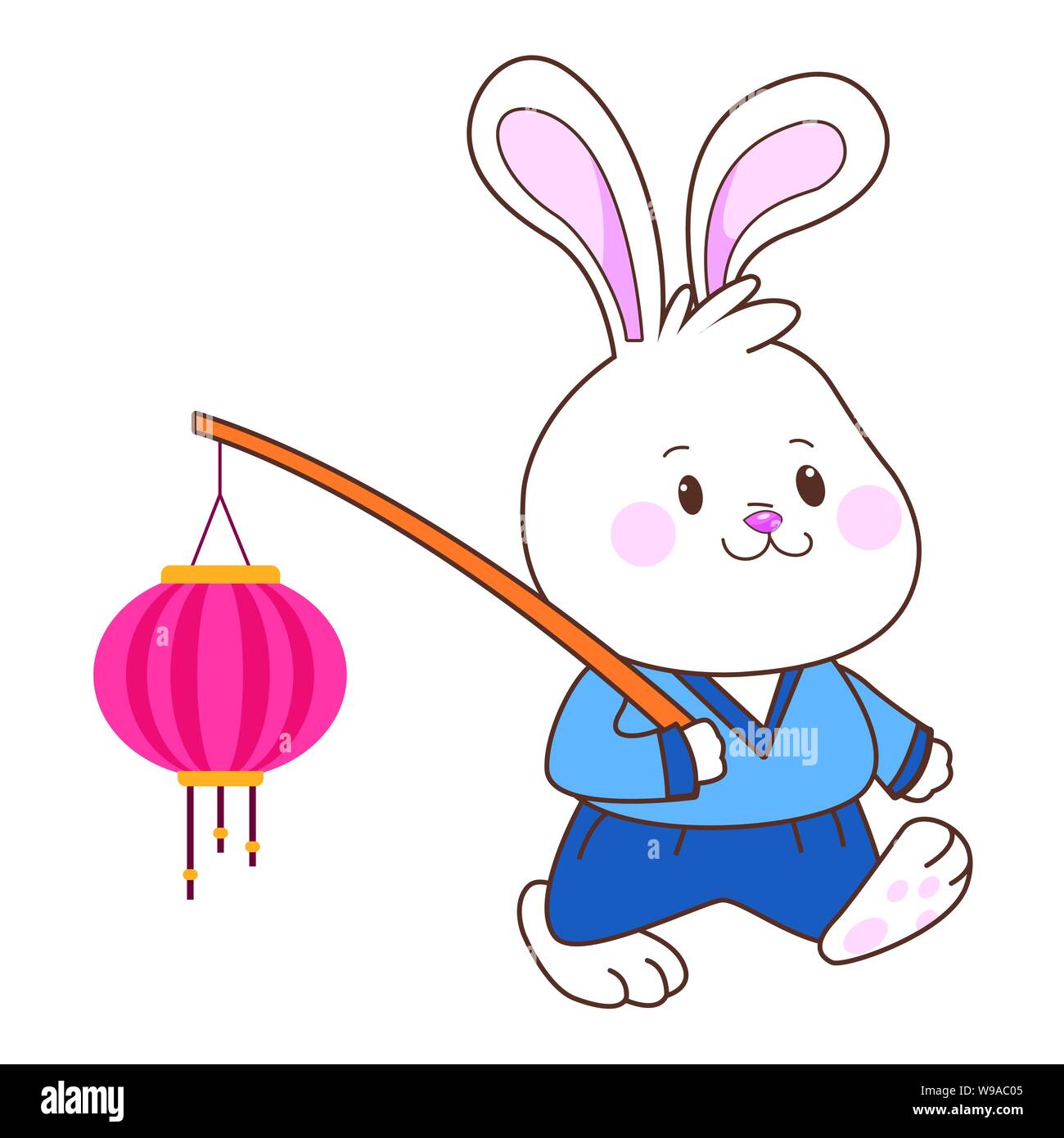 Mid autumn cute rabbit cartoon Stock Vector Image & Art - Alamy