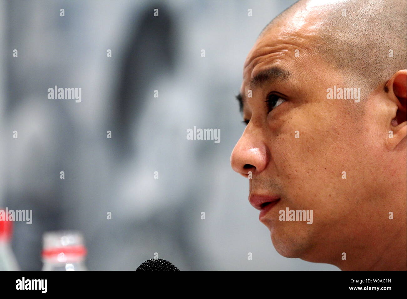 Chinese contemporary artist Fang Lijun speaks at a lecture during his ...