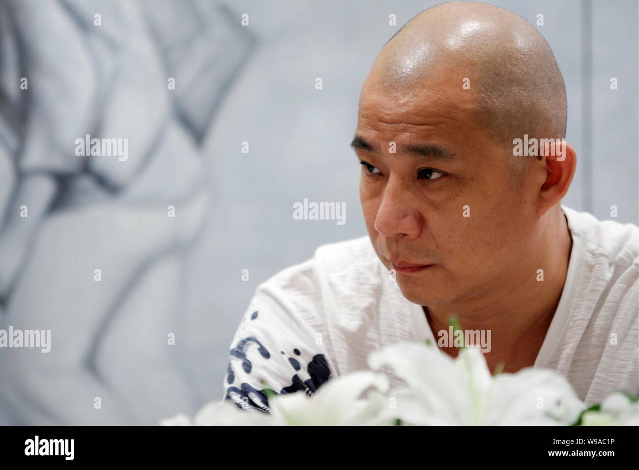 Chinese contemporary artist Fang Lijun is seen at a lecture during his ...