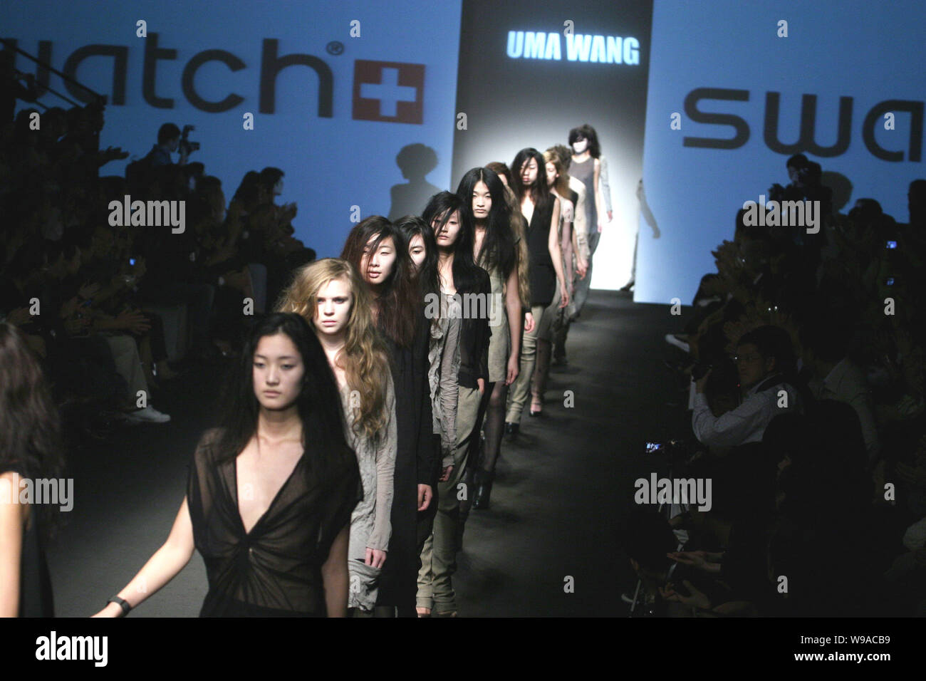 Models parade to show the new collections in the Uma Wang fashion show ...