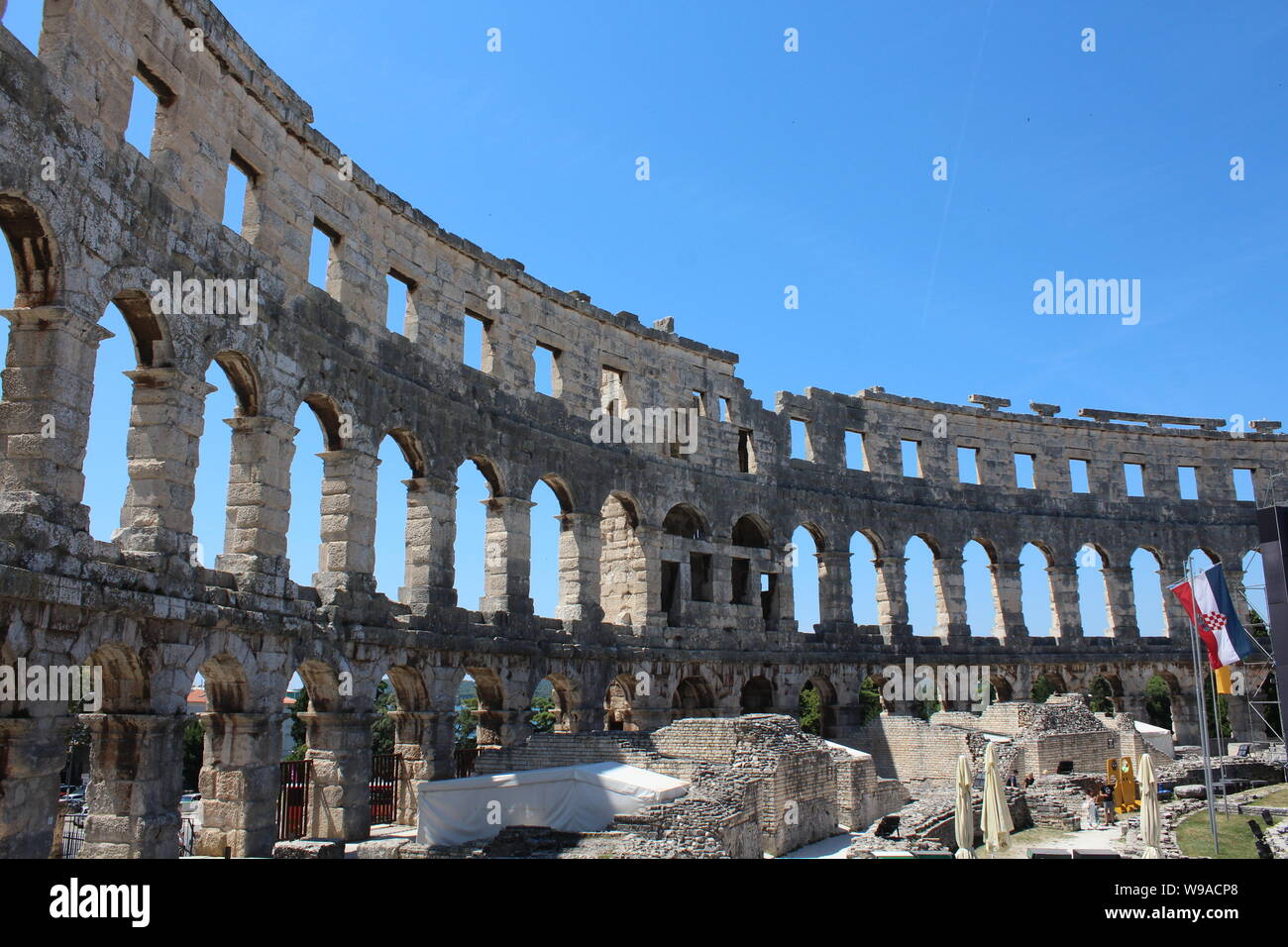 Pula, amphitheater, ancient Roman city, Istria, Croatia, touristic ...