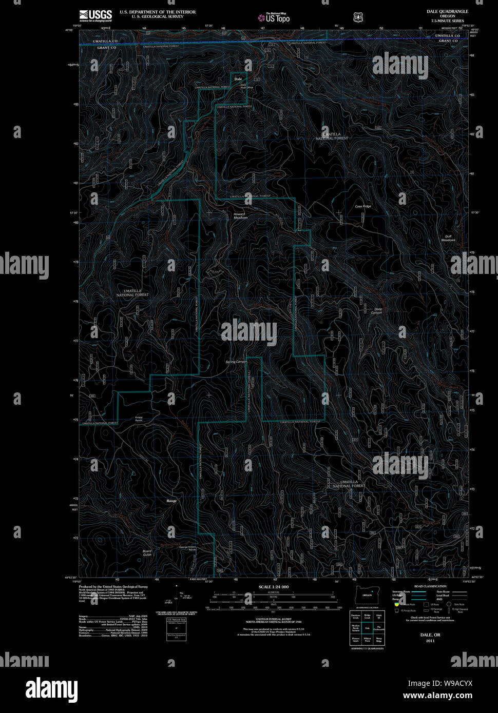 Map of dale oregon hi-res stock photography and images - Alamy
