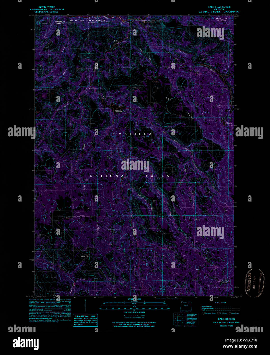 Map of dale oregon hi-res stock photography and images - Alamy